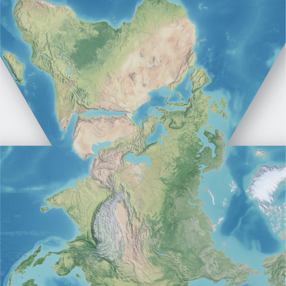 Dymaxion Projection World Map | Windrose Maps
