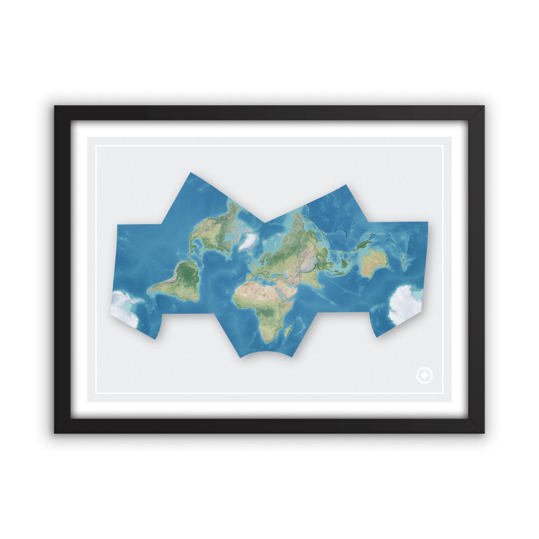 Bat Projection World Map | Windrose Maps