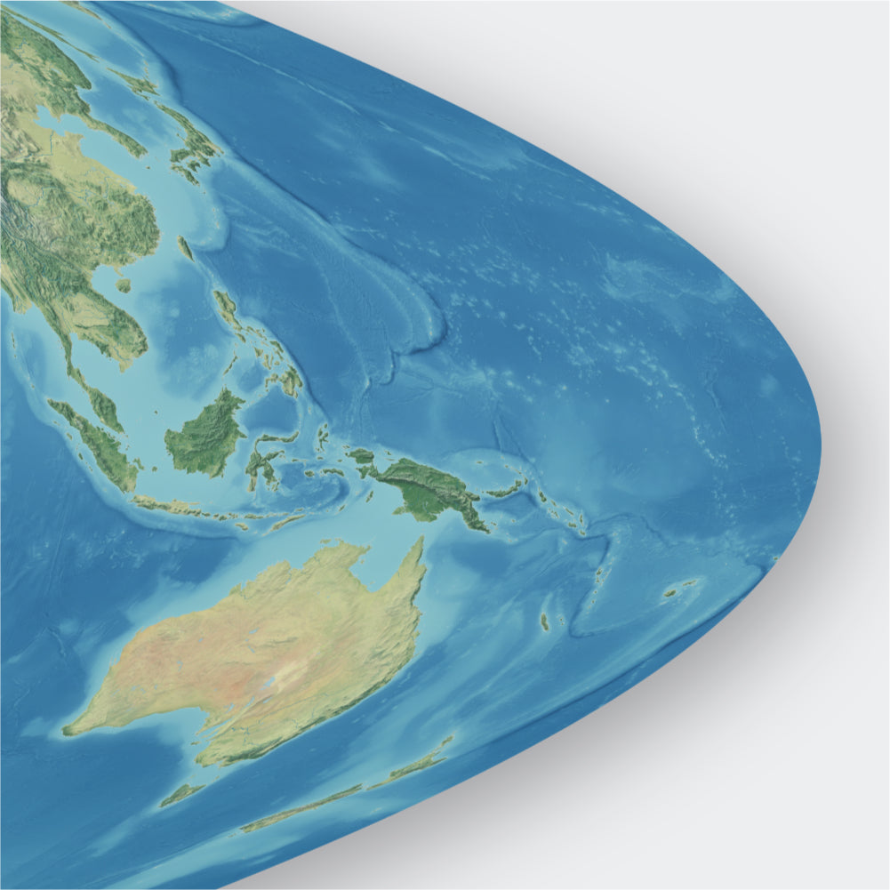 Sinusoidal Projection World Map | Windrose Maps