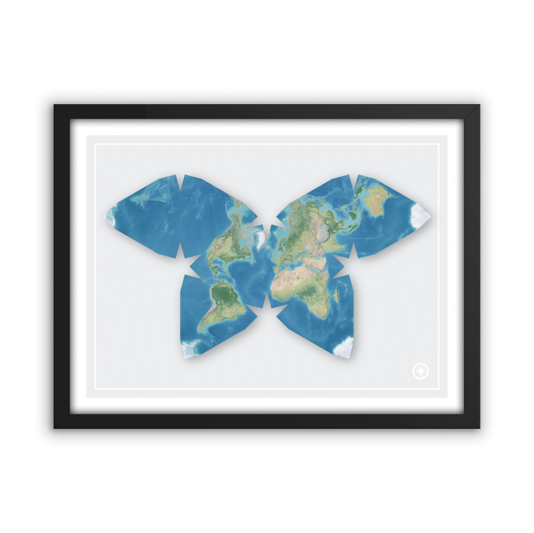 Butterfly Projection World Map | Windrose Maps