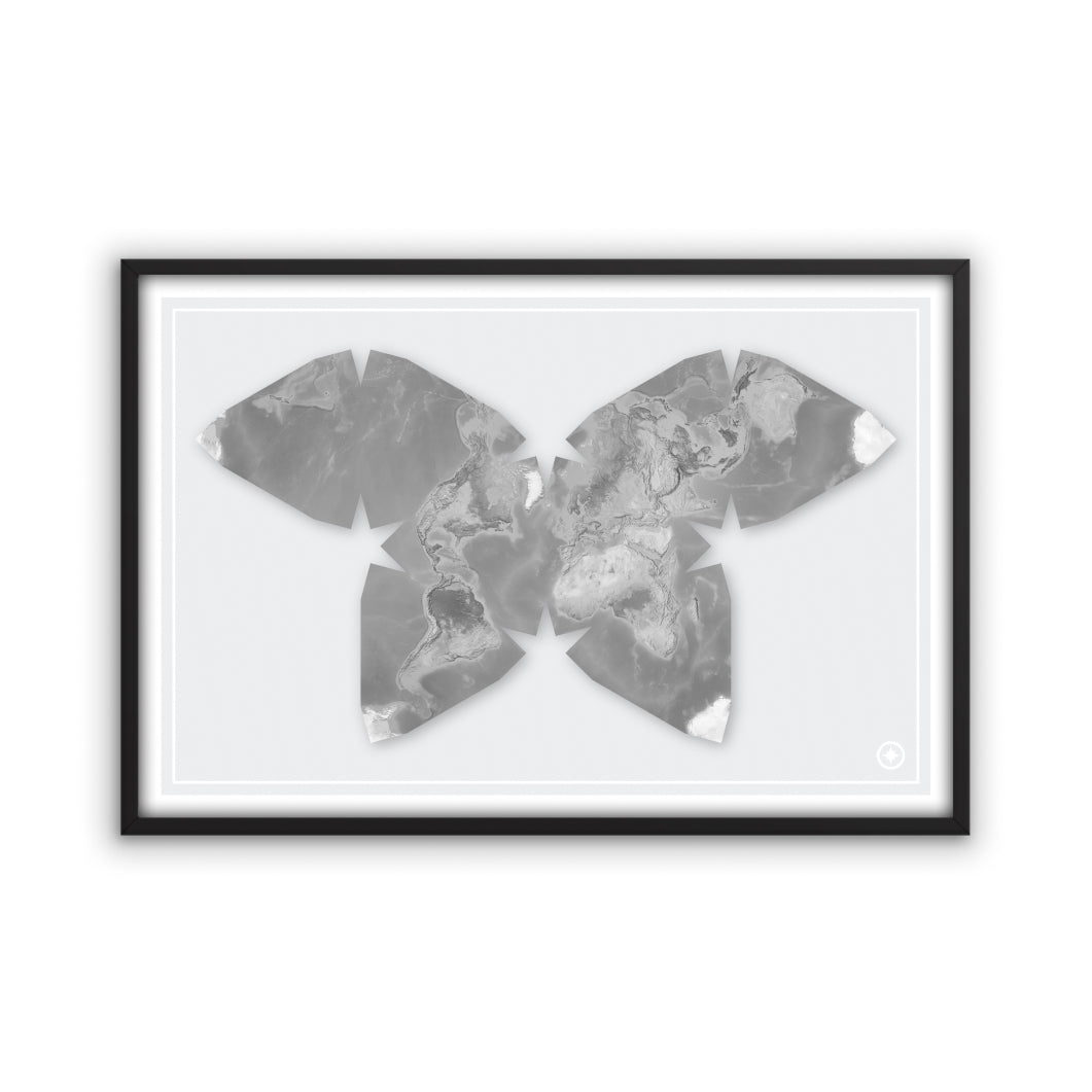 Butterfly Projection World Map | Windrose Maps