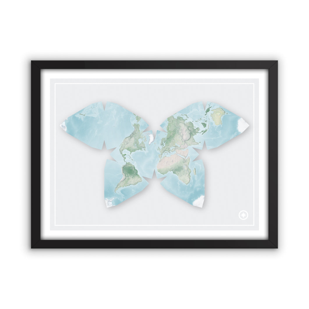 Butterfly Projection World Map | Windrose Maps