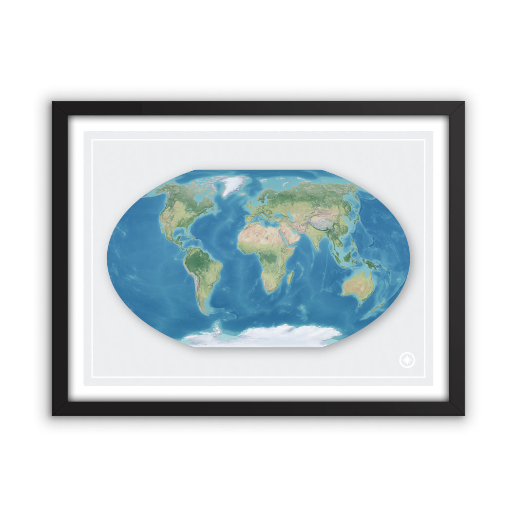 Winkel Tripel Projection World Map | Windrose Maps