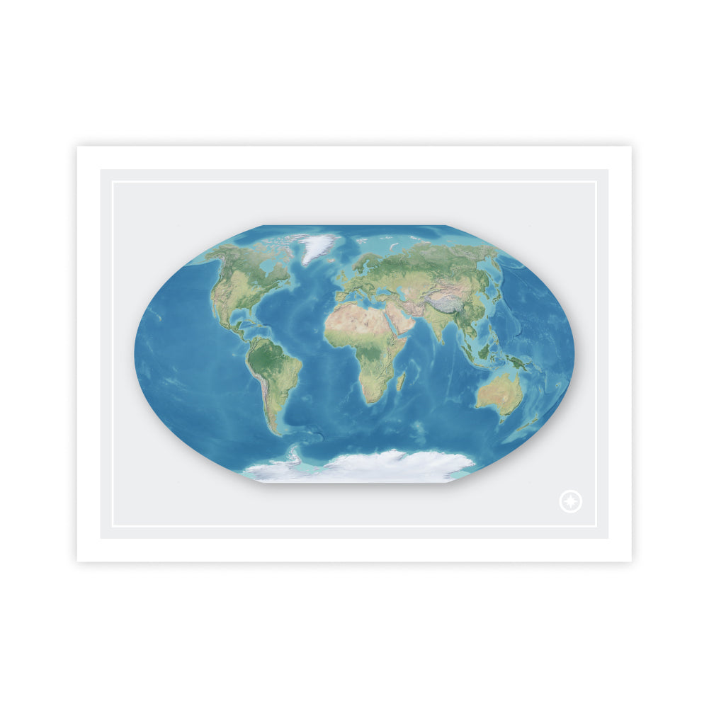 Winkel Tripel Projection World Map | Windrose Maps